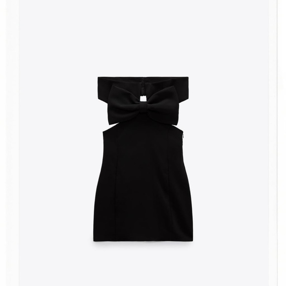 Zara | Dresses | Zara Black Bow Tied Dress | Poshmark
